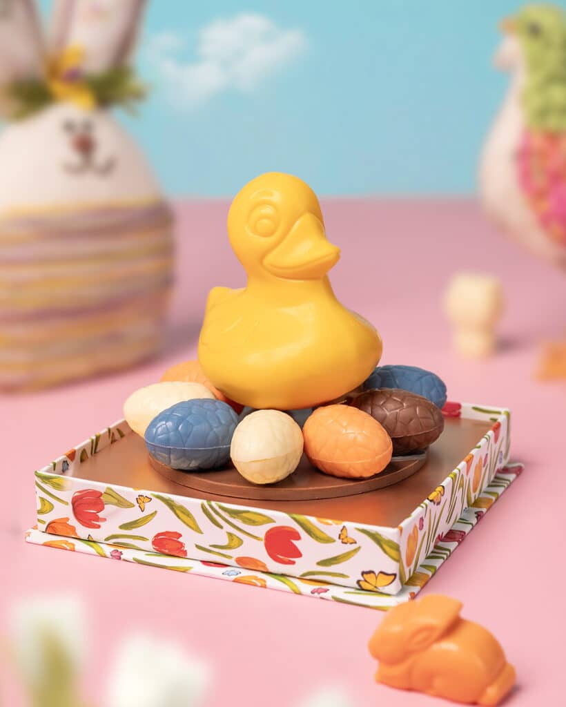Golden Chocolate Duck Box - Forrey & Galland Chocolatier